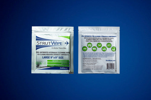 MIL-PRF-5606 Spec Red Petroleum Based Hydraulic StrutWipe - 9X9 Wipe