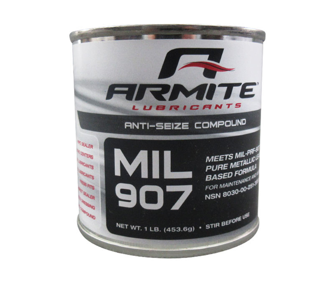 Armite MIL-PRF-907 Gray High-Temp Anti-Seize Compound - 1 lb Plain-Top