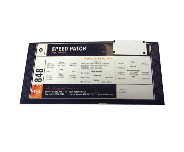 AkroFire AF848 Speed Patch 4" x 8" Peel & Sick Aircraft Cargo Liner Re